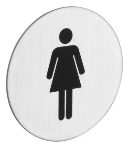 INOX OZNAKE ZA WC ŽENSKI INOX OKRUGLE